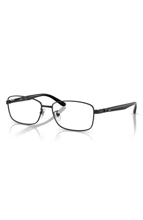 Ray-ban 56mm Rectangular Eyeglasses - Matte Black