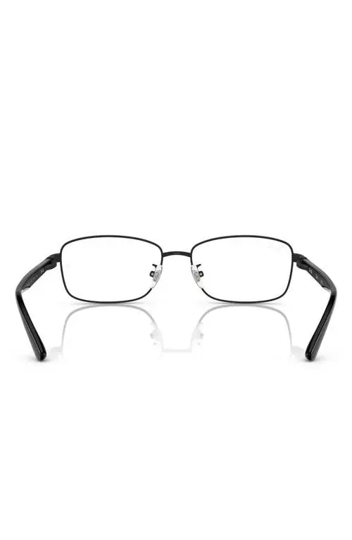 Ray-ban 56mm Rectangular Eyeglasses - Matte Black