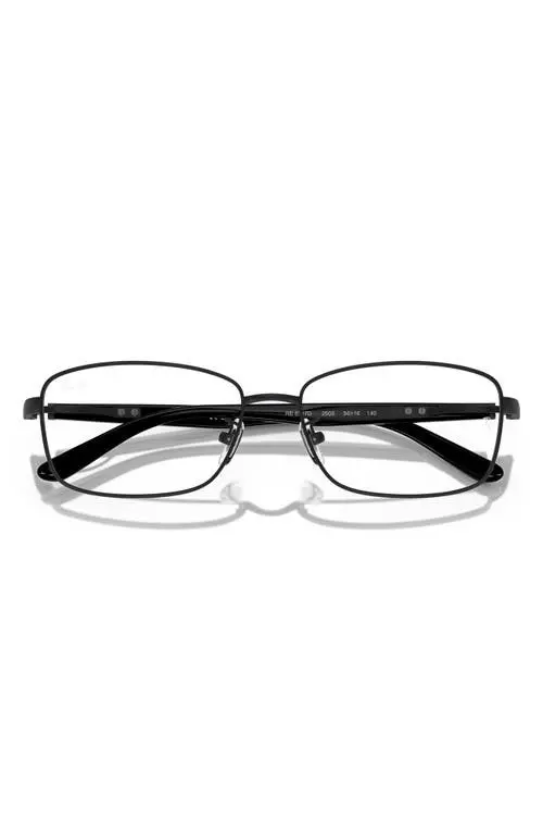 Ray-ban 56mm Rectangular Eyeglasses - Matte Black
