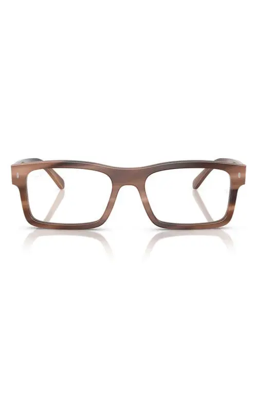 Ray-ban 54mm Rectangular Eyeglasses - Brown Havana