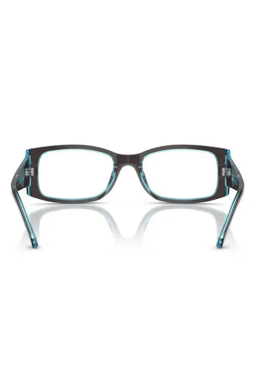 Ray-ban 52mm Square Eyeglasses - Blue Brown
