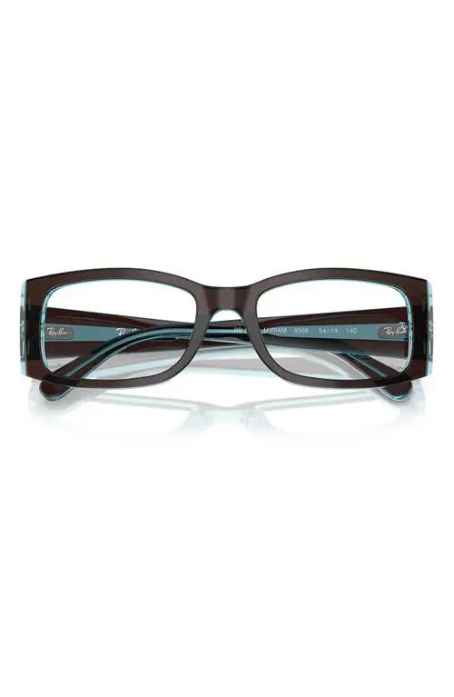 Ray-ban 52mm Square Eyeglasses - Blue Brown