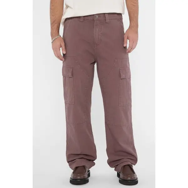 GUESS ORIGINALS Ripstop Panel Mid-rise Cargo Pants - Beige