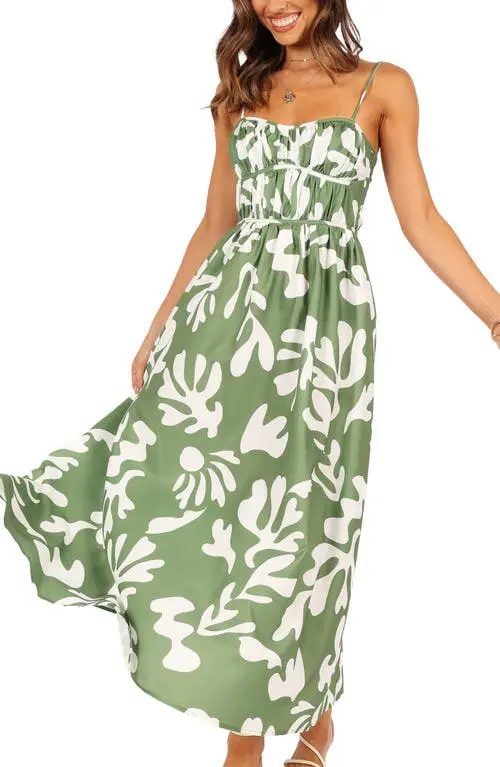 Petal & Pup Payton Print Maxi Dress In Khaki - 25% Off | Editorialist
