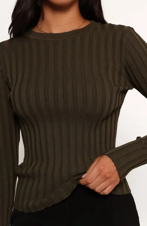 PETAL & PUP Aneesa Ribbed Top - Dark Olive