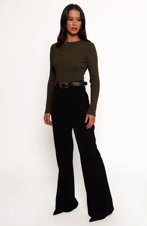 PETAL & PUP Aneesa Ribbed Top - Dark Olive