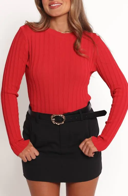 PETAL & PUP Aneesa Ribbed Top - Red