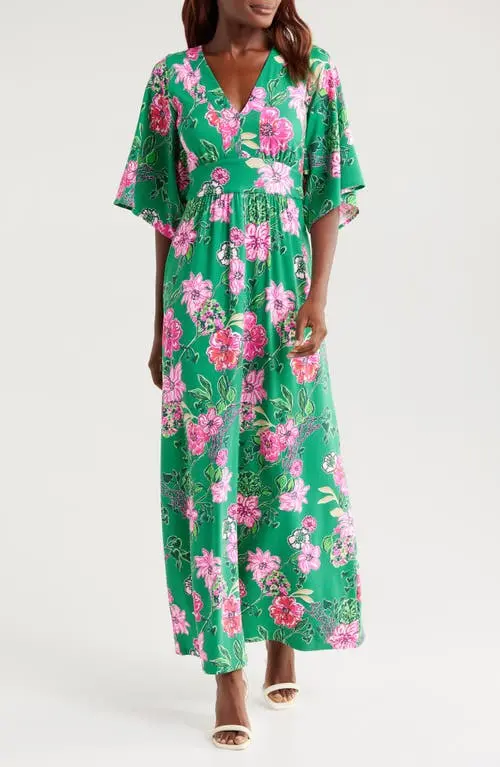 green lilly pulitzer maxi dress 1960s The Lilly, Lilly Pulitzer Maxi in a RARE Dark Color Scheme main image 1