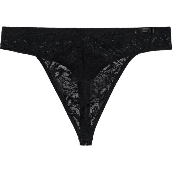 HOM Free Cut Lace Thong - Black