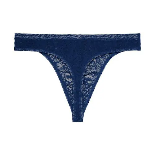 HOM Free Cut Lace Thong - Navy