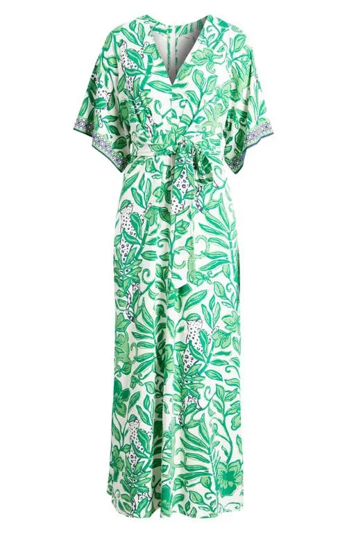 Lilly Pulitzer Wisteria Tie Front Maxi Dress - Fiddle Leaf Green |  Editorialist