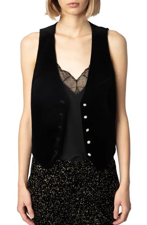 Zadig&Voltaire Emaux Velvet Vest - Noir