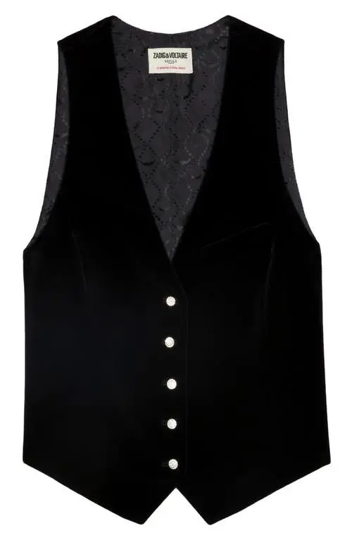 Zadig&Voltaire Emaux Velvet Vest - Noir