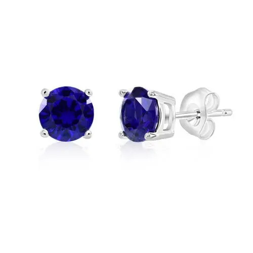DONATELLO GIAN Sterling Silver Stud Earrings - Tanzanite