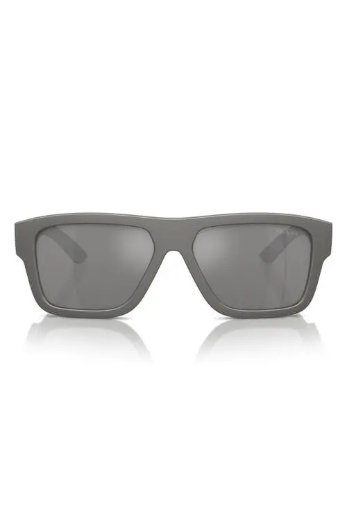 Prada 56mm Square Sunglasses - Grey Silver