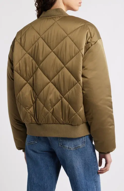 FAVORITE DAUGHTER Quilted Bomber Jacket - Army