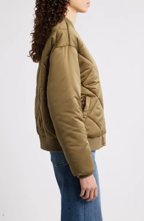 FAVORITE DAUGHTER Quilted Bomber Jacket - Army