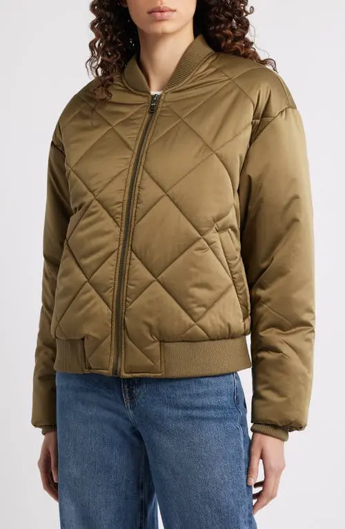 FAVORITE DAUGHTER Quilted Bomber Jacket - Army