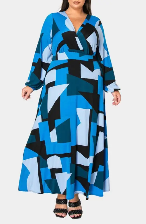 L I V D Bellaire Abstract Print Maxi Dress - Blue