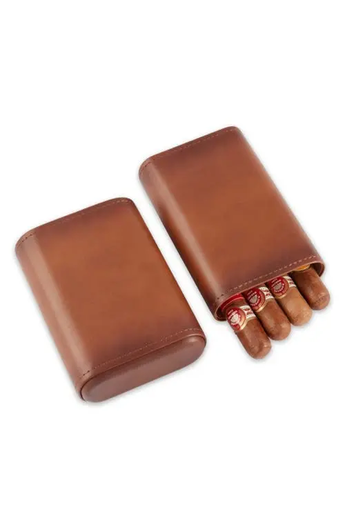 BEY-BERK Rustic Leather Cigar Case