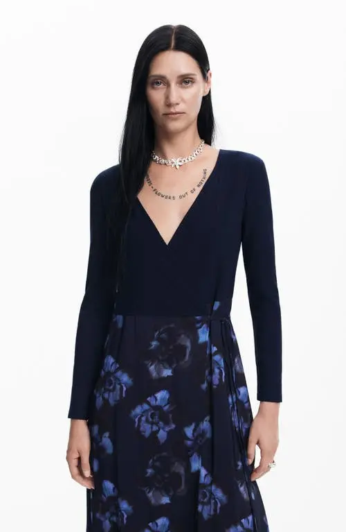Desigual Philadelphia Long Sleeve Wrap Dress