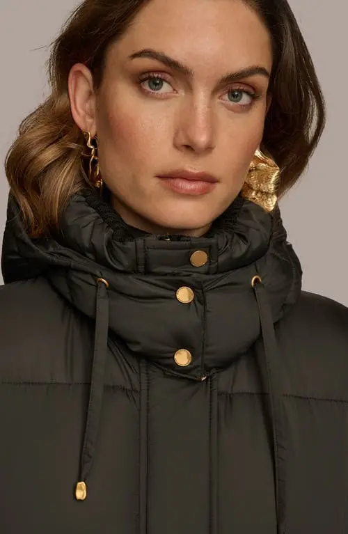 Donna Karan New York Hooded Puffer Jacket - Black