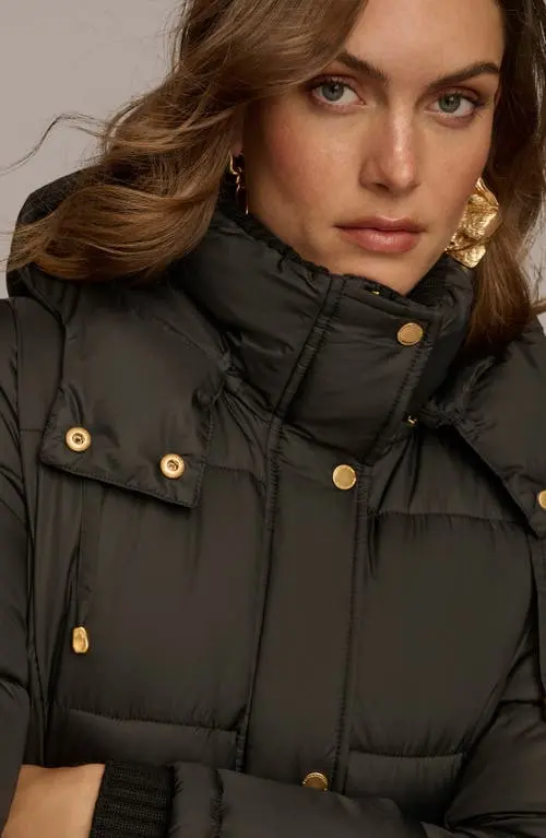 Donna Karan New York Hooded Puffer Jacket - Black