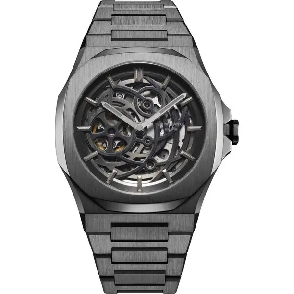 D1 MILANO Skeleton Bracelet Watch - Gun Metal