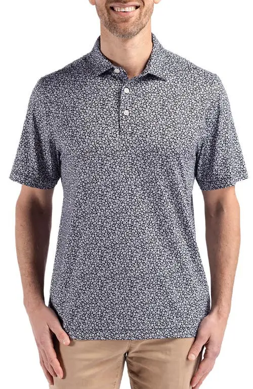 Cutter & Buck Pike Flora Print Polo - Black