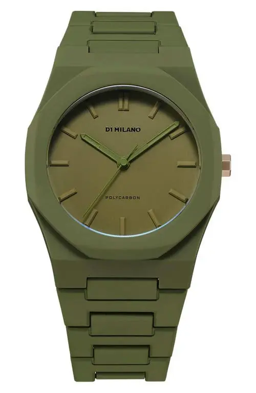 D1 MILANO Polycarbon Bracelet Watch - Military Green