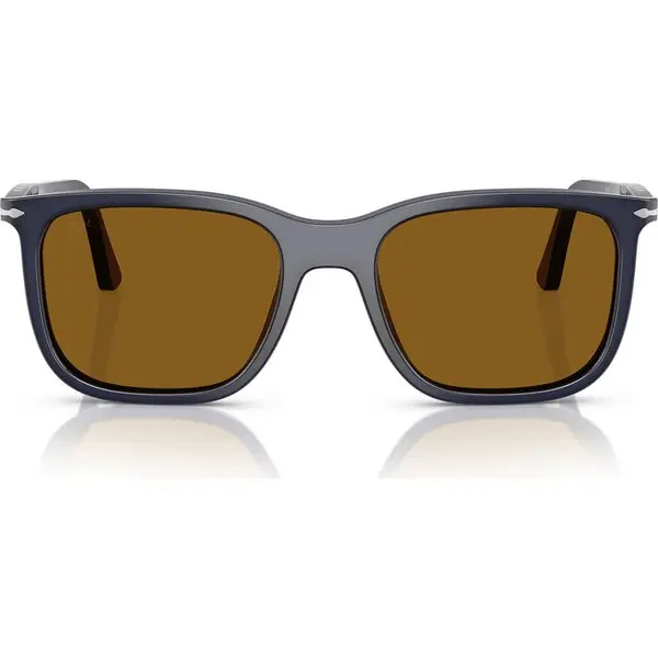Persol 53mm Rectangular Sunglasses - Blue Brown
