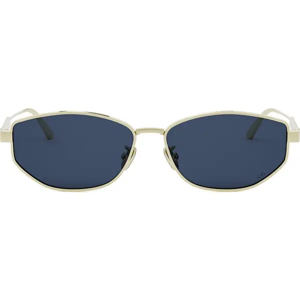 Dior Cannage B1u Oval Sunglasses - Shiny Gold Dh / Blue