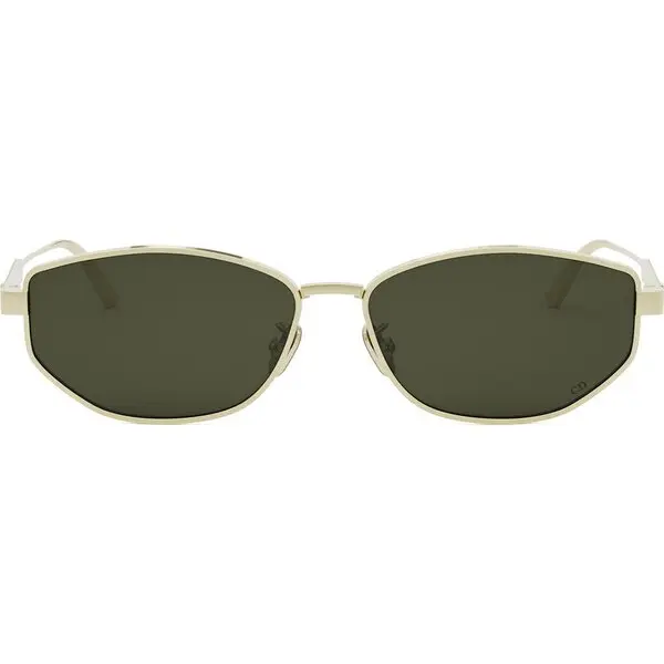 Dior Cannage B1u Oval Sunglasses - Shiny Gold Dh / Green
