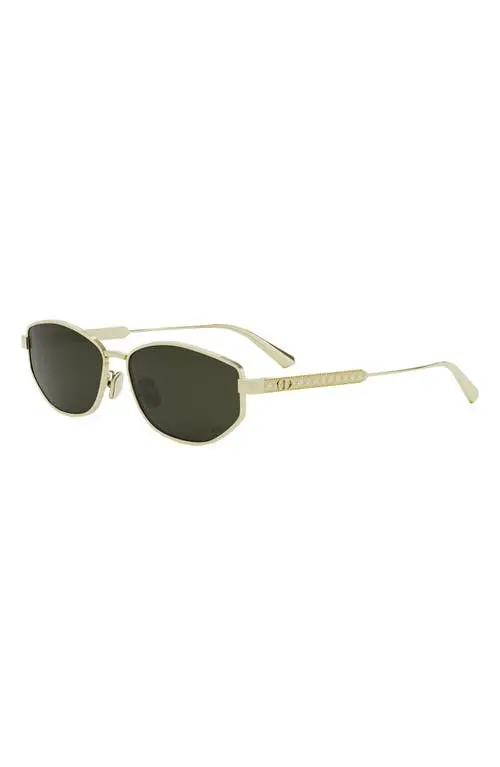 Dior Cannage B1u Oval Sunglasses - Shiny Gold Dh / Green