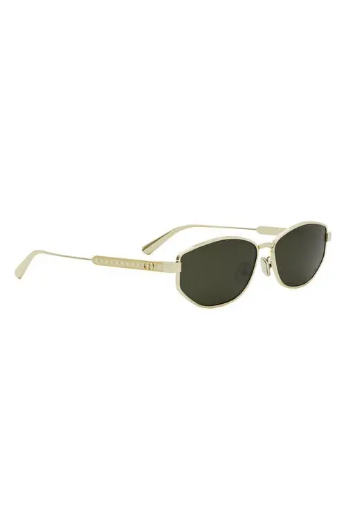 Dior Cannage B1u Oval Sunglasses - Shiny Gold Dh / Green