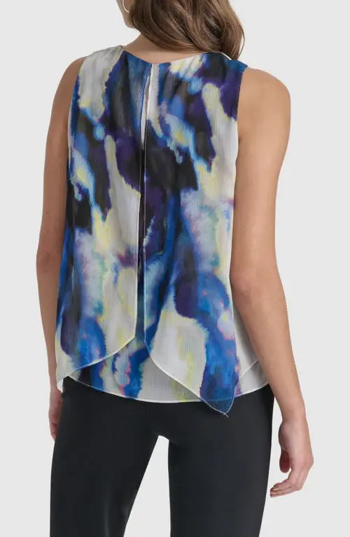 Dkny Printed Chiffon Top