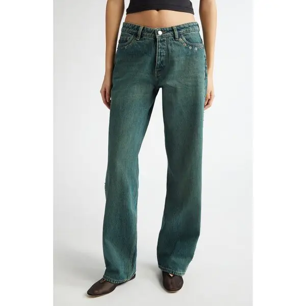 Paloma Wool Crowd Rivet Studded Boyfriend Jeans - Denim