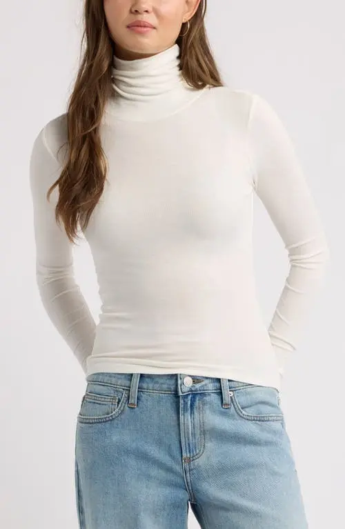 Bp. Turtleneck Ribbed Top - Ivory
