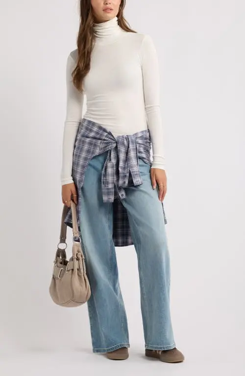Bp. Turtleneck Ribbed Top - Ivory