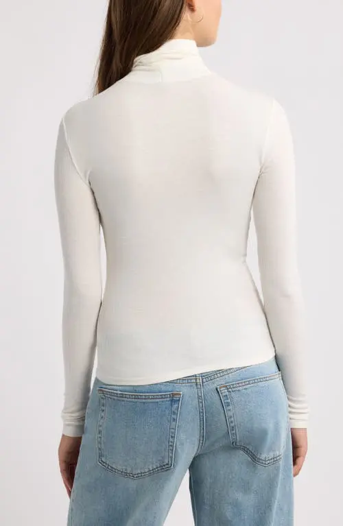 Bp. Turtleneck Ribbed Top - Ivory