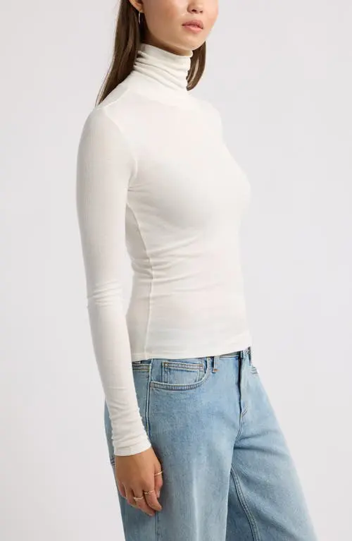 Bp. Turtleneck Ribbed Top - Ivory
