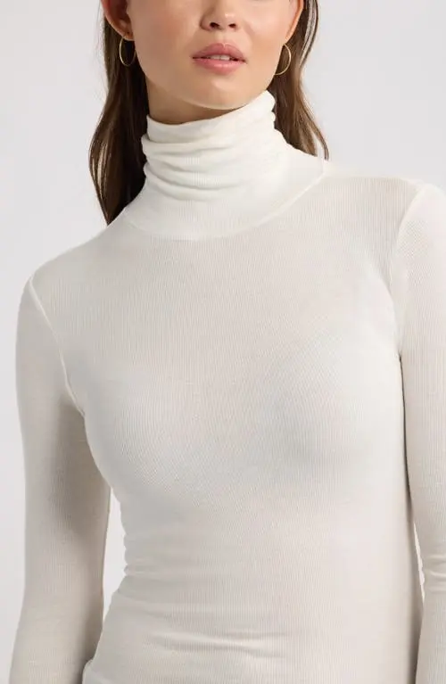 Bp. Turtleneck Ribbed Top - Ivory