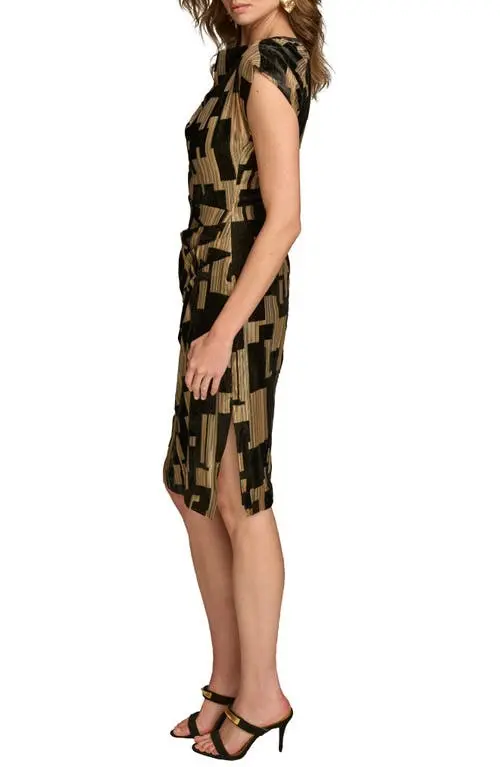 Donna Karan New York Metallic Geo Print Knee Length Dress