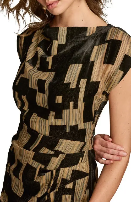 Donna Karan New York Metallic Geo Print Knee Length Dress