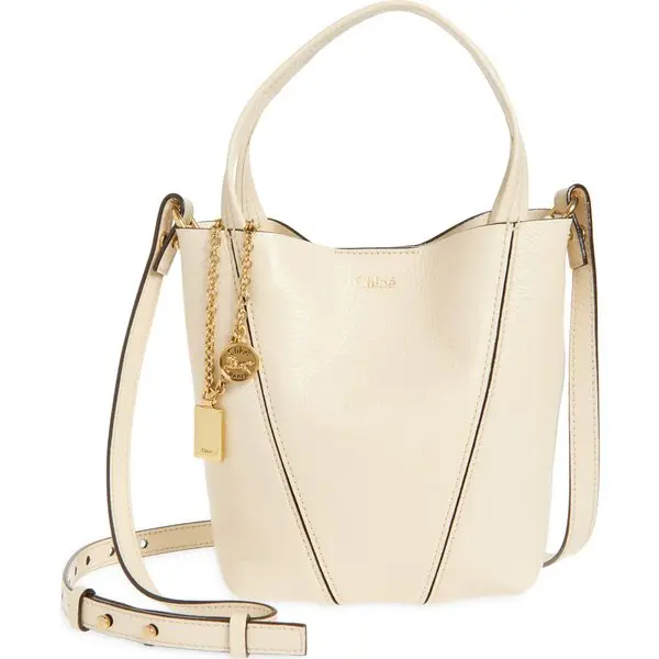 Chloé Small Spin Leather Tote - Sweet Beige
