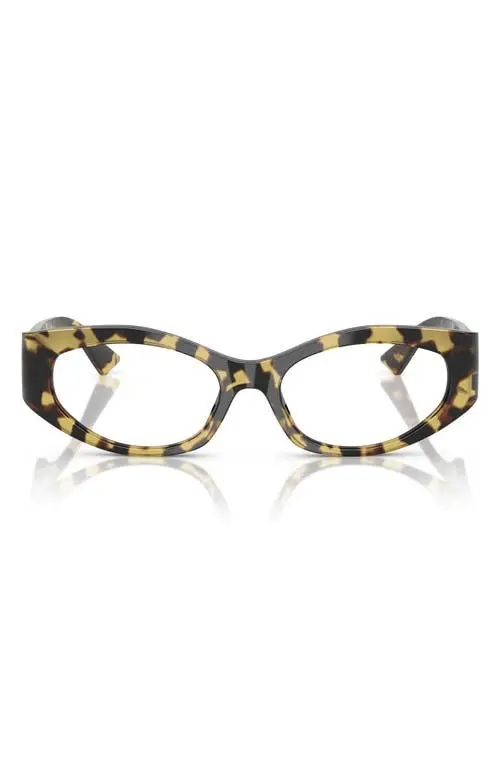 Versace 51mm Irregular Eyeglasses - Havana