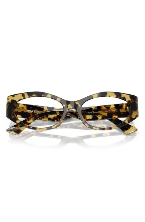 Versace 51mm Irregular Eyeglasses - Havana