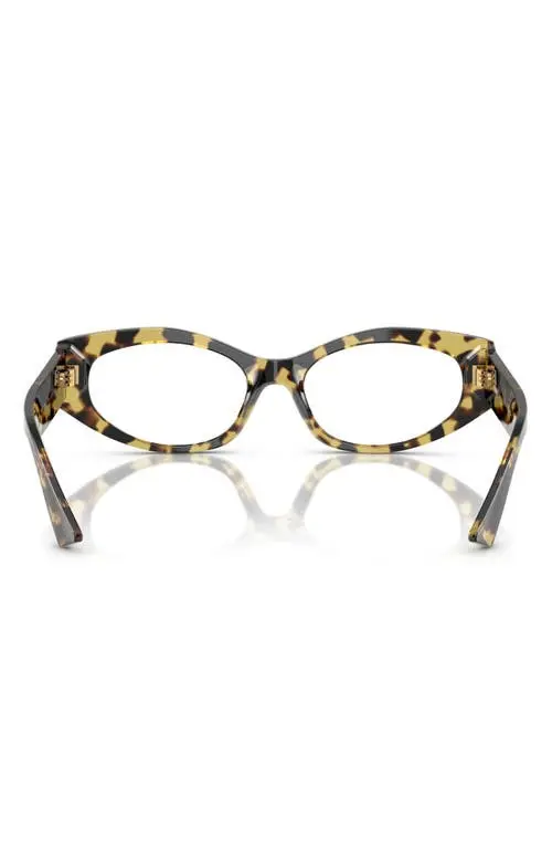 Versace 51mm Irregular Eyeglasses - Havana
