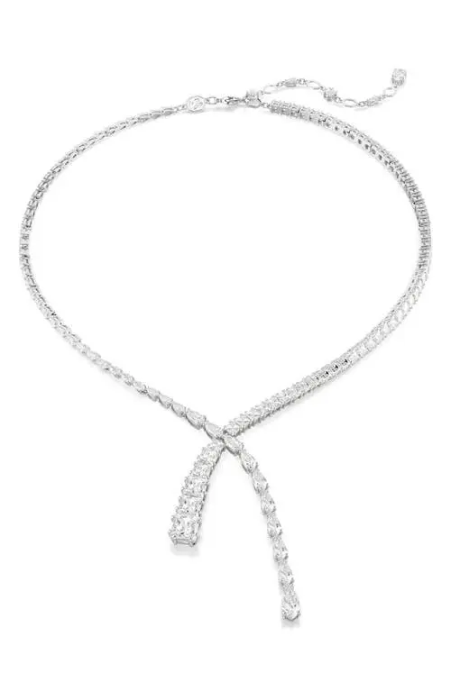 SWAROVSKI Matrix Asymmetric Collar Necklace - Silver/ White