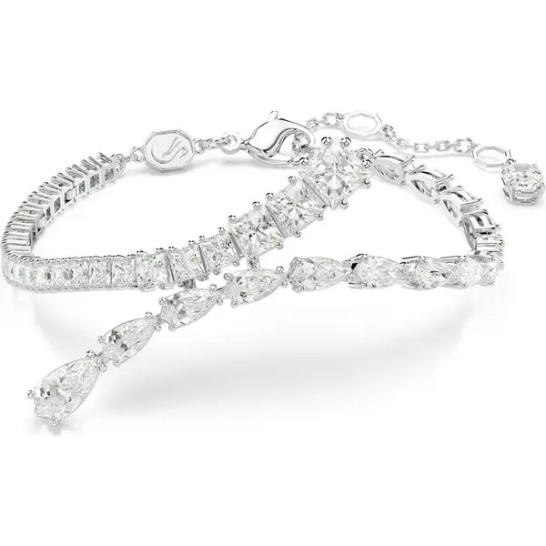 SWAROVSKI Matrix Bypass Bracelet - Silver/ White